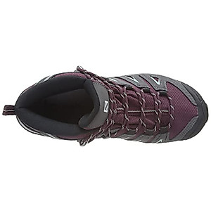 Salomon X Ultra Pioneer MID CLIMASALOMON Waterproof Hiking Boots for Women Trail Running Shoe, Wine Tasting/Magnet/Granite Green, 7.5