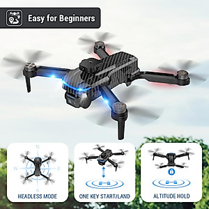 ROTAZA Foldable 4K Camera Mini Drone - Headless Mode, One Key Take Off/Land, Carrying Case, for Kids and Beginners