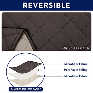 PureFit Recliner Cover, 2 Seat, Water Resistant, Reversible, Non-Slip, Washable, Chocolate/Beige