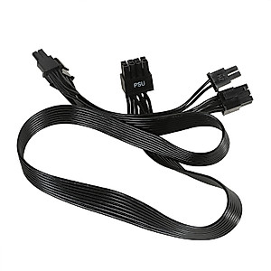 Certusfun PCIE Cable for Corsair, 65CM 8 Pin to Dual 6+2 Pin PCIE Power Cable for Thermaltake, Male to Male GPU Cable for ARESGAME Modular Power Supply (65cm+15cm)