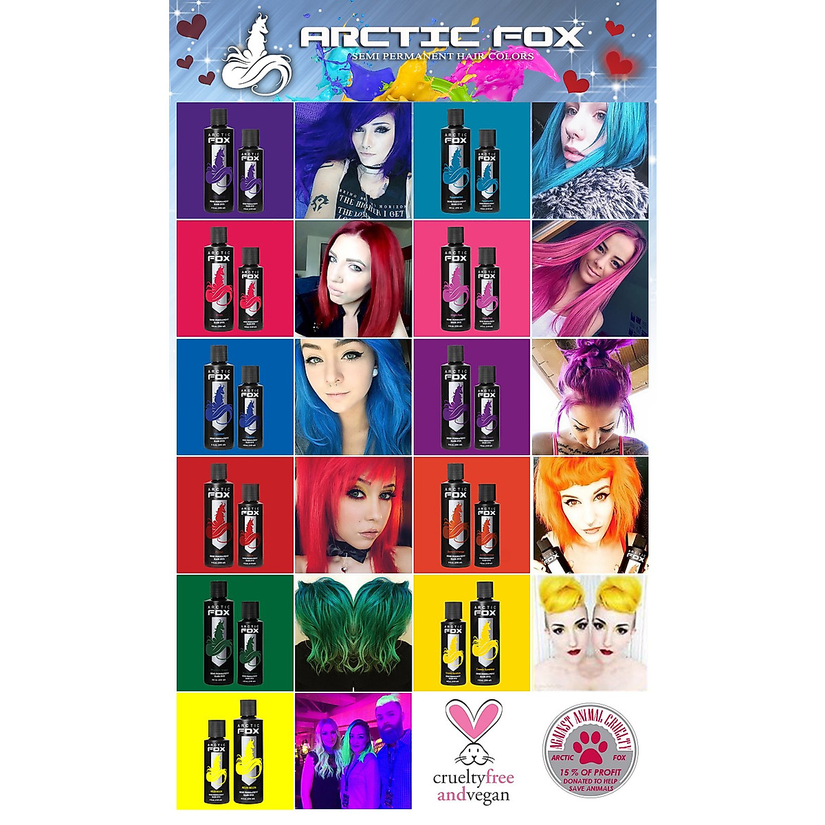 ARCTIC FOX Vegan and Cruelty-Free Semi-Permanent Hair Color Dye (4 Fl Oz, COSMIC SUNSHINE)