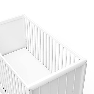 STORKCRAFT Skye 3-in-1 Convertible Crib (White) - Converts from Baby Crib to Toddler Bed and Daybed, Fits Standard Full-Size Crib Mattress, Adjustable Mattress Support Base