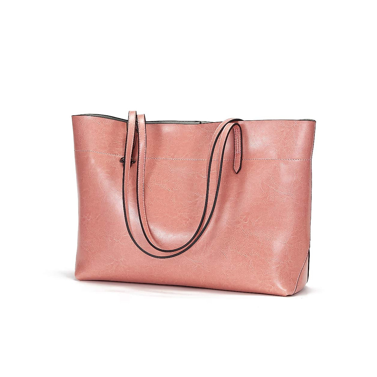 Covelin Women's Handbag Genuine Leather Tote Shoulder Bags Soft Hot Pink