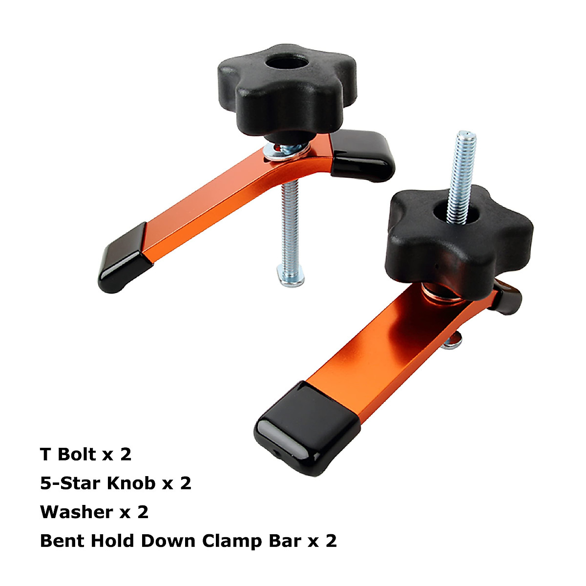 O'SKOOL 2 Pack Hold Down Clamps Kit, 5-1/2” L x 1-1/8” Width T-Track CNC Router Clamp