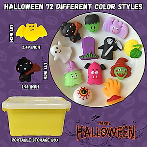 UUSYCUN 72PCS Halloween Mochi Squishy Toys, Squishy Party Favors for Kids, Kawaii Squishies Fidget Toys, Mini Mochis Squishy Animals for Halloween Goodie Bags, Gifts, Prizes, Birthdays