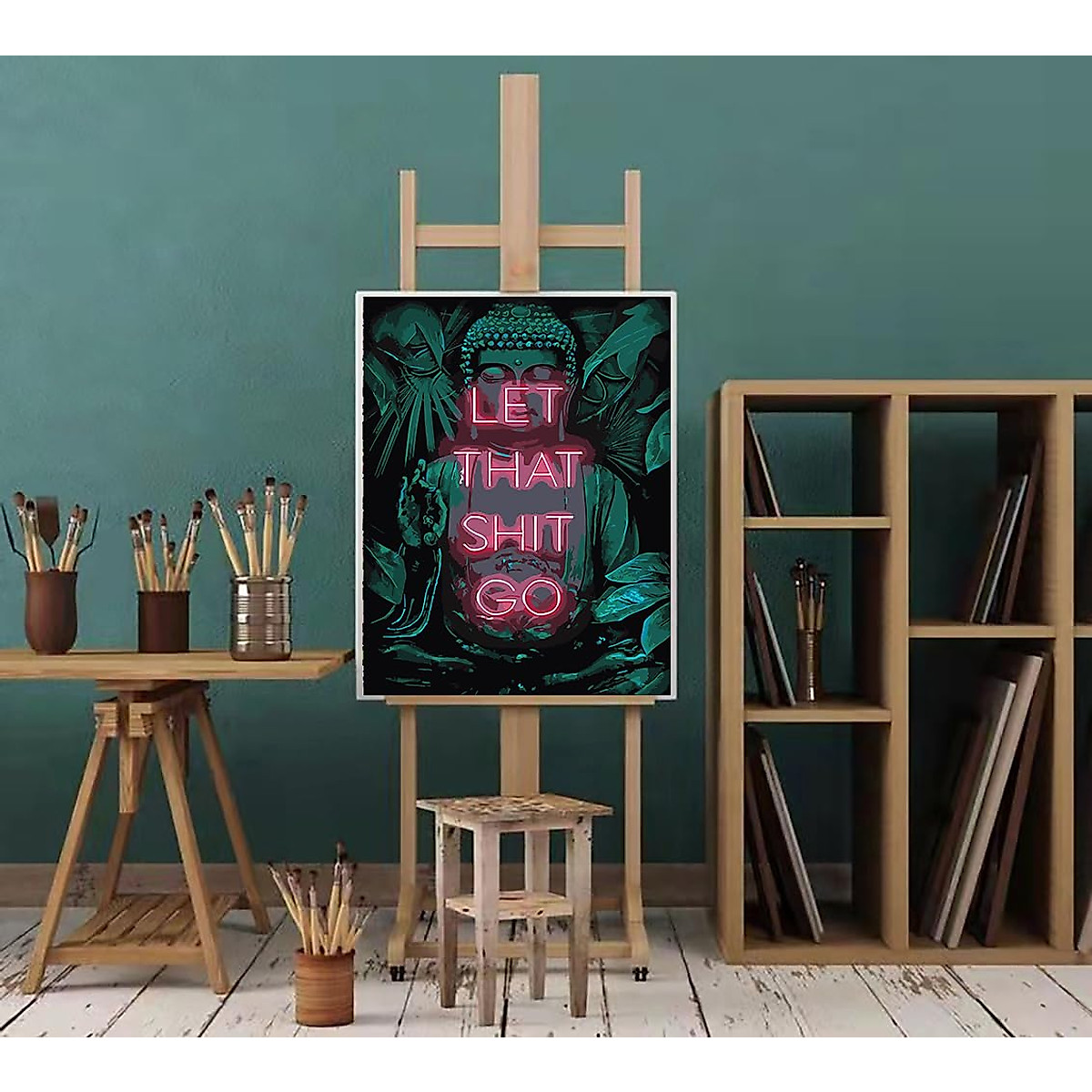 Eiazuiks Paint by Number for Adults. Buddha Paint by Numbers for Adults Beginner Drawing Paintwork with 3 Paintbrushes Paint Canvas Oil Painting Fall 16” x 20”