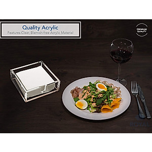 Royal Imports Acrylic Guest Towel Napkin Holder, Clear Fancy Paper Hand Napkin Tray Caddy Storage for Buffet, Kitchen, Dining, Bathroom, Party, 6"x10"x2.5"