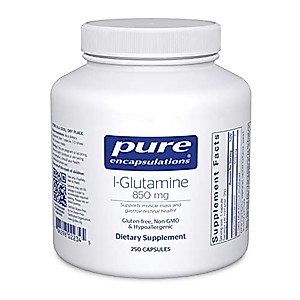 Pure Encapsulations L-Glutamine 850 mg | Supplement for Immune and Digestive Support, Gut Health and Lining Repair, Metabolism Boost, and Muscle Support* | 250 Capsules