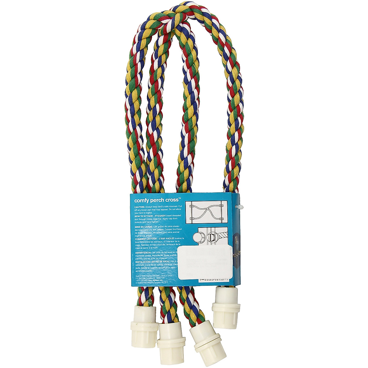 JW Pet Booda Byrdy Bush Interactive Bird Toy, Cable Cross Multi, Small