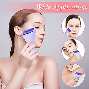 Ice Roller for Face and Eyes (2 premium roller heads included)- Face Ice Roller Massager to Reduce Puffiness around eyes and face, Migraine Pain, Wrinkles. Women's Gift idea. (Purple)