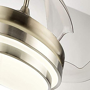 Modern Ceiling Light with Fan Remote Control Retractable Blades 3 Color Lighting 3 Speed Chandelier Light Retractable Invisible Blade for Living Room Bedroom Basement Restaurant Dining Room (42-Inch)