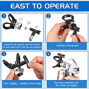 Zhengmy 12 Pcs Spray Tips Airless Paint Sprayer Reversible Tip Nozzles for Spraying Machine Accessories, 109,111,209,211,311,315,411,415,515,517,621,623