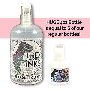 Stardust Clear Shimmer Blender for Alcohol Ink Art - Blends, Thins & Mixes - Includes Applicator Tip - Huge 4oz Bottle