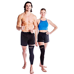 Copper Joe Full Leg Compression Sleeve - Ultimate Copper Infused, Support for Knee, Thigh, Calf, Arthritis, Running and Basketball. Single Leg Pant For Men & Women (Small)