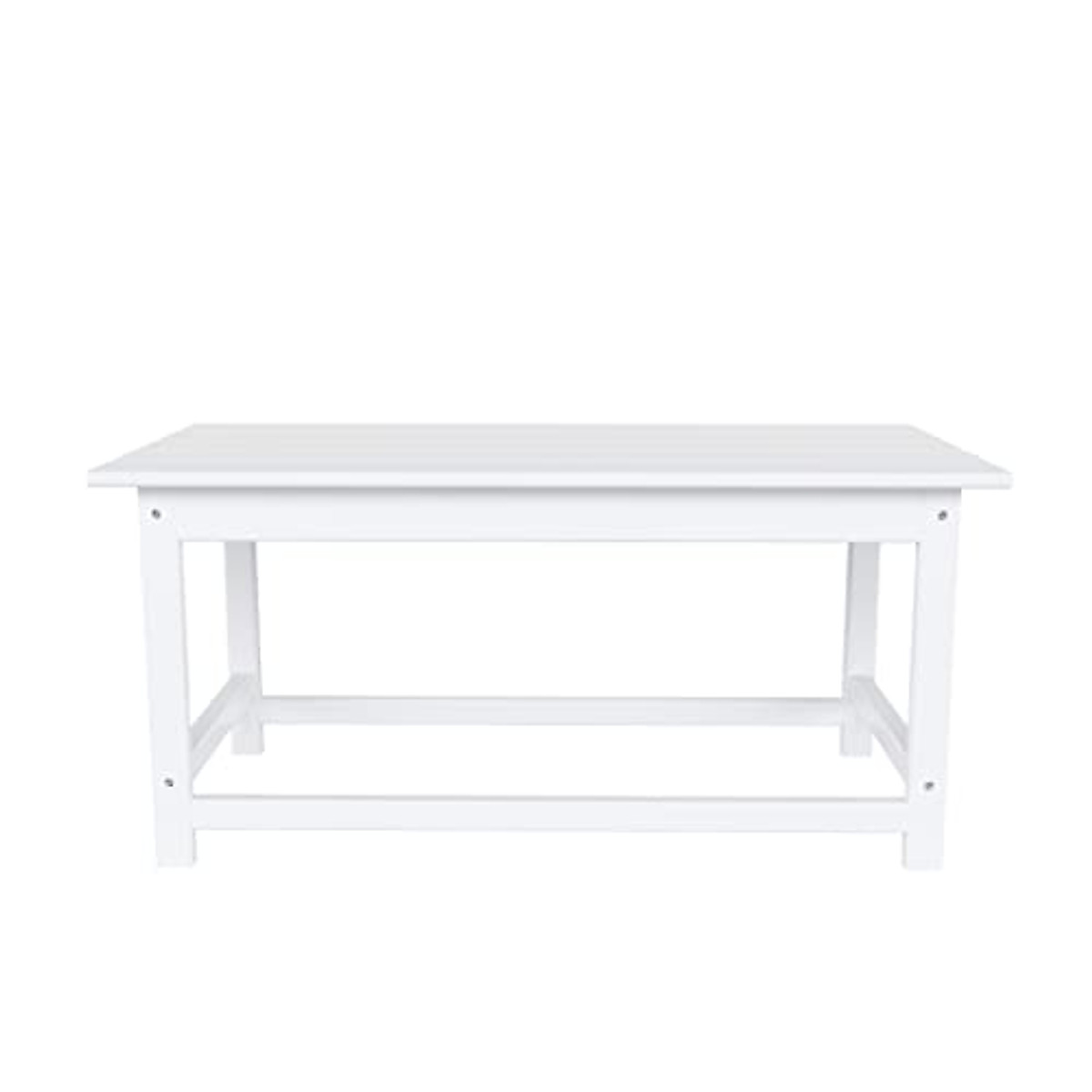 WO Adirondack Outdoor Coffee Table 35" inch Long Retro Rectangle Entertainment Table for Indoor, Outdoor, Living Room, Patio, Lawn, Garden, Balcony, Backyard, Porch, Pool, Deck (Bright White)
