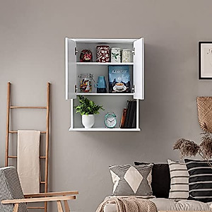 VANIRROR Bathroom Wall Cabinet Wooden Medicine Cabinet Buffering Hinge MDF Material Over Toilet Storage Cabinet 23"x29" and Adjustable Shelves Cupboard Above Toilet Storage Cabinet with Large Space
