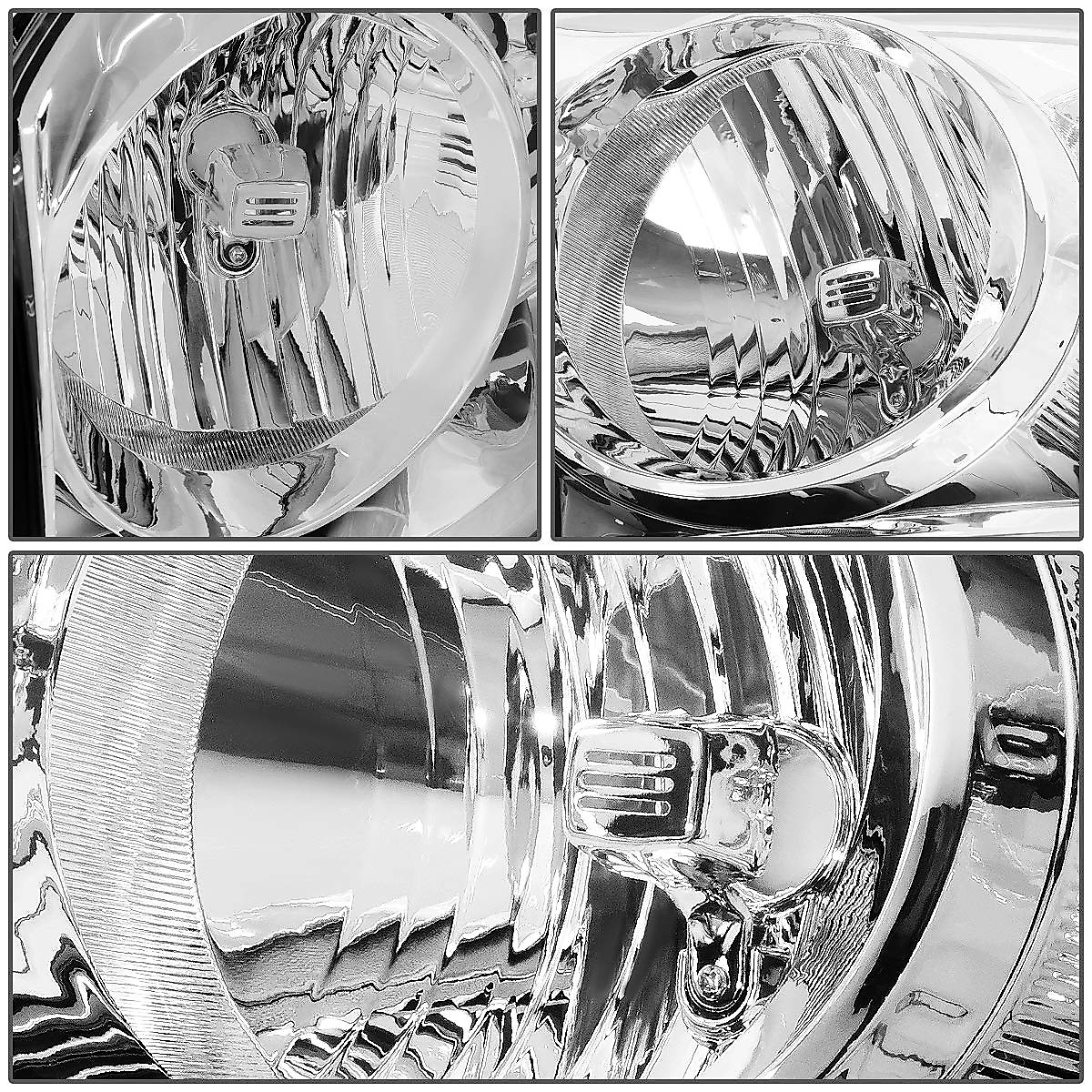 Auto Dynasty Factory Style Headlights Assembly Head Lamps Compatible with Dodge Ram 1500 2500 3500 2006-2009, Driver and Passenger Side, Chrome Housing Clear Corner