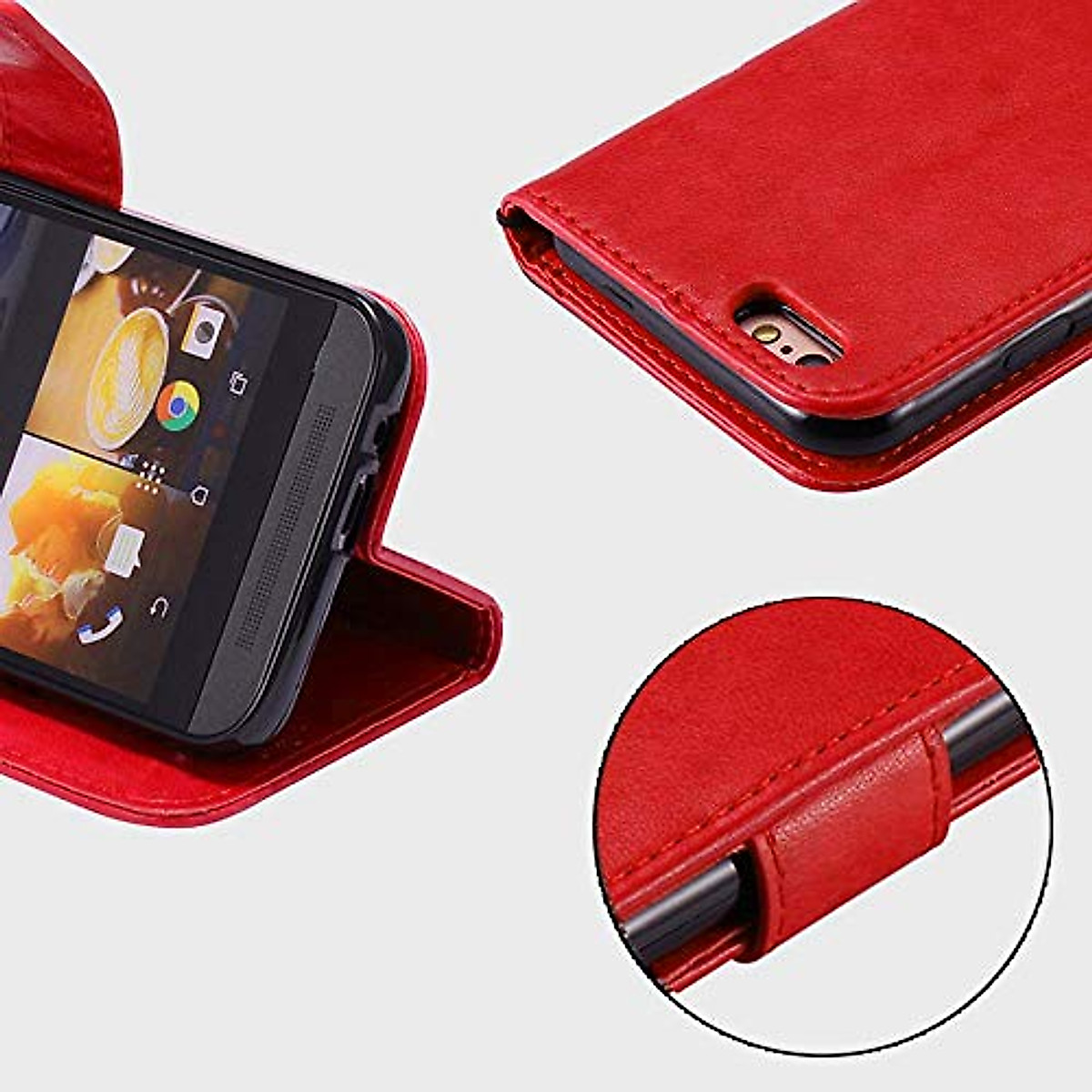 TienJueShi Red Book Stand Retro Flip Leather Protector Phone TPU Silicone Case for Oppo Reno2 6.5 inch Gel Cover Etui Wallet