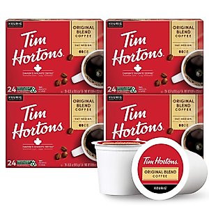 Tim Hortons Original Blend, Medium Roast Coffee, Single-Serve K-Cup Pods Compatible with Keurig Brewers, 96ct K-Cups, Red