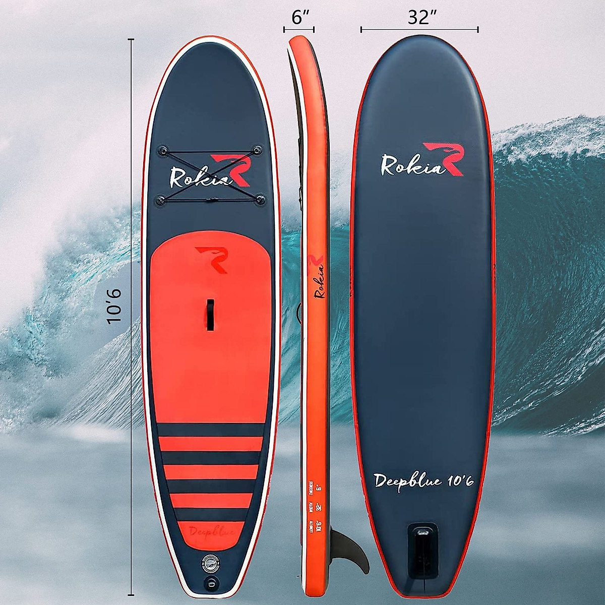 Rokia R SUP Inflatable Stand Up Paddle Board | Youth Paddle Board iSUP for Fitness&Yoga&Fishing on Flat Water