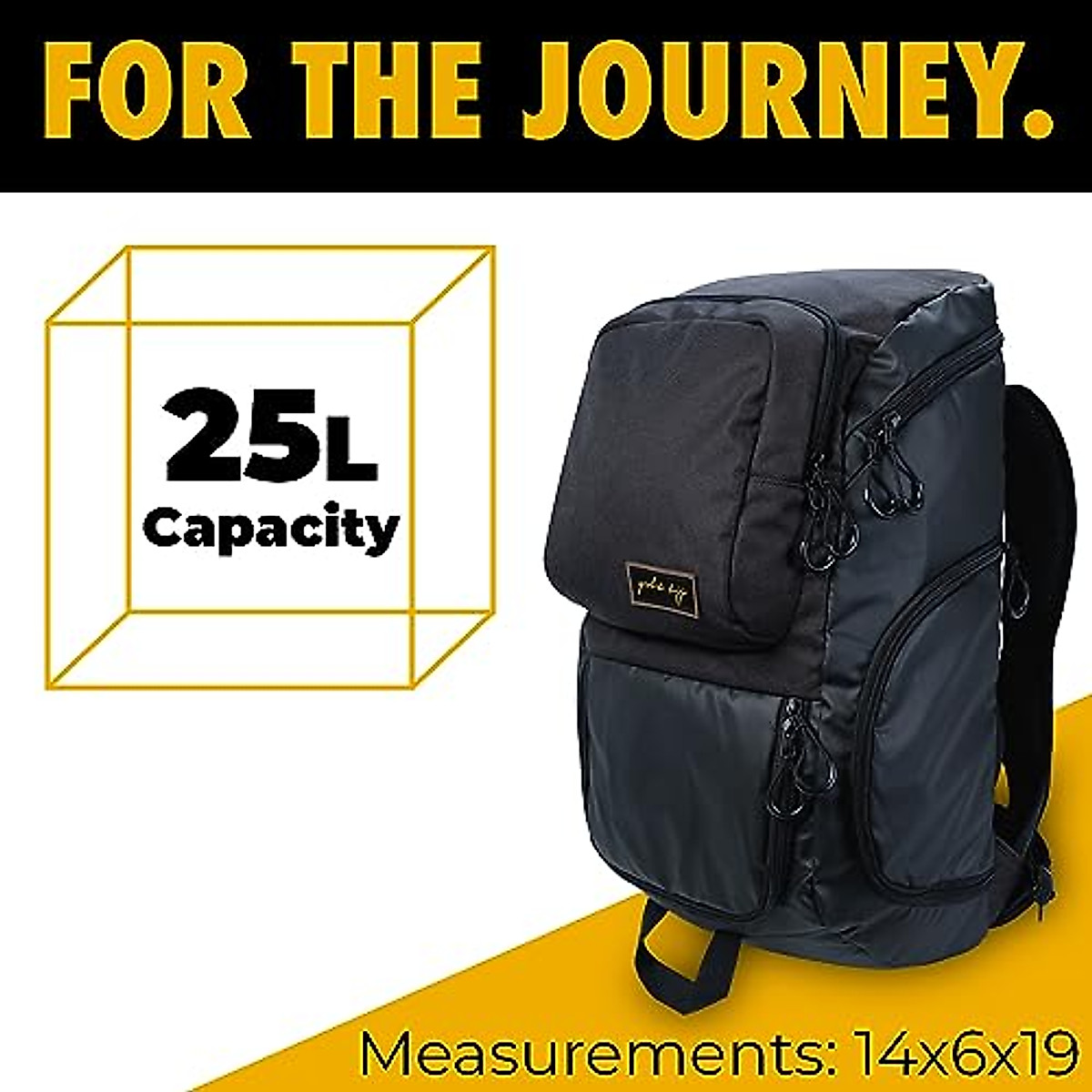 Gold BJJ Jiu Jitsu Backpack - Heavy Duty Gym Bag with Waterproof Gi Pocket (Black)
