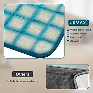 JKMAX Heating Pad for Neck and Shoulders - Large Neck Heating Pad with 10 Heat Settings ｜ 6 Timer Settings Auto Off - Heated Neck Wrap for Neck Shoulder Pain - Present for Women Men Mom Dad（Blue）