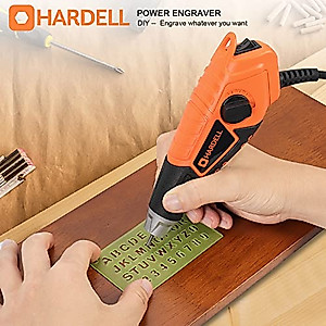 HARDELL 15W Engraver,5 Speed Etching Power Tool Equipped with Soft Rubber Handle and Tungsten Carbide Steel Bits,Mini Multi-Function for Tile,Metal,Stone,Wood,Leather,Glass,PVC Pipe,DIY Crafts