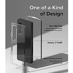 Ringke Slim [Anti-Yellowing Material] Compatible with Samsung Galaxy Z Fold 4 5G Case (2022) for Minimalist Yet Sturdy, Solid Sleek Transparent Cover with Non-Slip Pad for Galaxy Z Fold4 - Clear