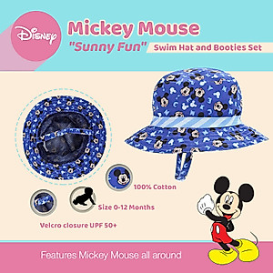 Disney Mickey Mouse Sunny Fun Swim Hat and Swim Booties 0-12 Months [5013] Blue