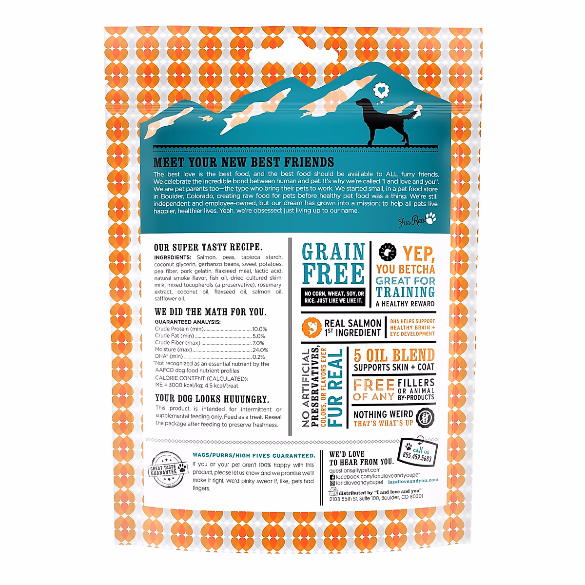 I and love and you Super Smarty Hearties - Salmon - Grain Free, DHA for Brain and Eye Support, Training Treat, Filler Free, 5oz