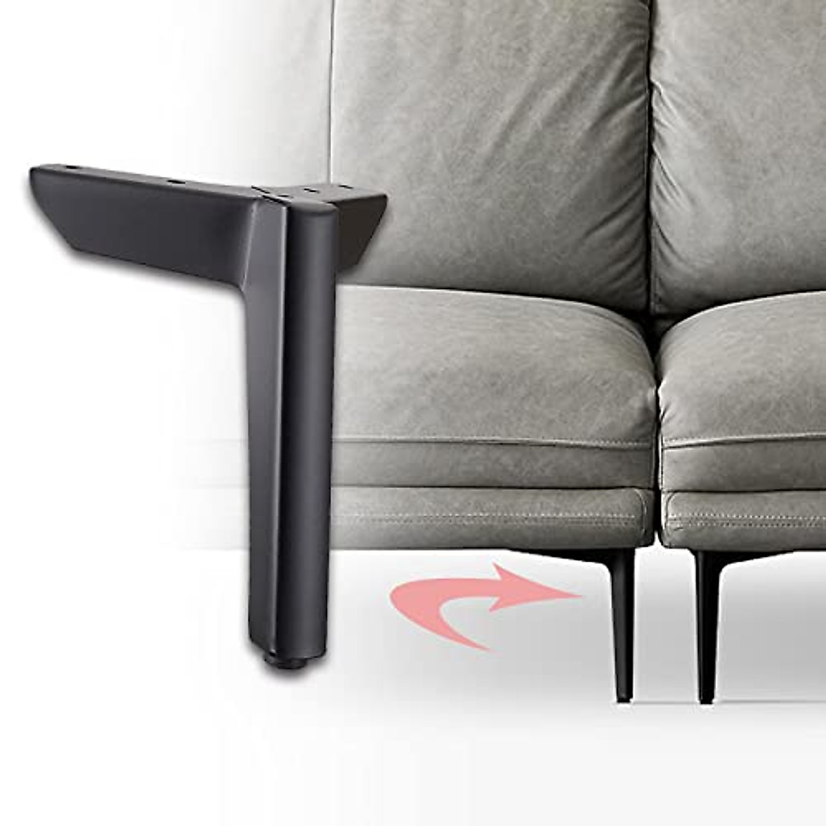 WeiLaiKeQi Furniture Sofa Legs, Metal Furniture Legs, Bed Risers for Table Sofa Cupboard, Black 8cm