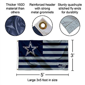 WinCraft Dallas Cowboys USA American Nation Stripes 3x5 Grommet Flag