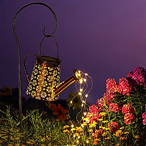 DREAMWIN Outdoor Solar Watering Can with Lights Garden Decor Large Solar Powered Lanterns Hanging Waterproof 90 LED Decorative Retro
