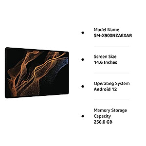 SAMSUNG Galaxy Tab S8 Ultra 14.6-inch 256GB Graphite (Wi-Fi with S-Pen, 12GB RAM, US Version) SM-X900NZAEXAR (Renewed)