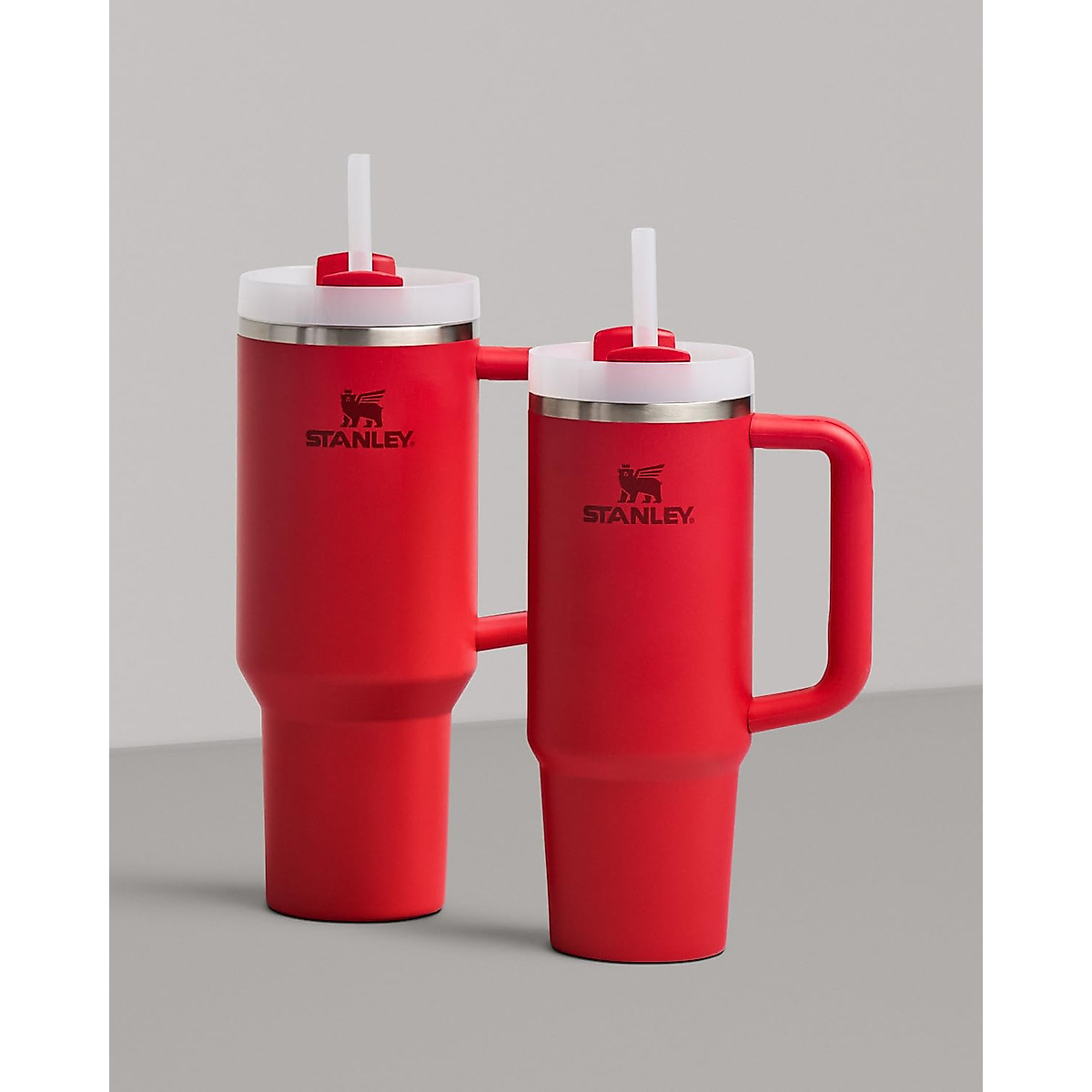 Stanley Quencher H2.0 Tumbler with Handle and Straw 30 oz | Flowstate 3-Position Lid | Cup Holder Compatible for Travel | Insulated Stainless Steel Cup | BPA-Free | Chili Red