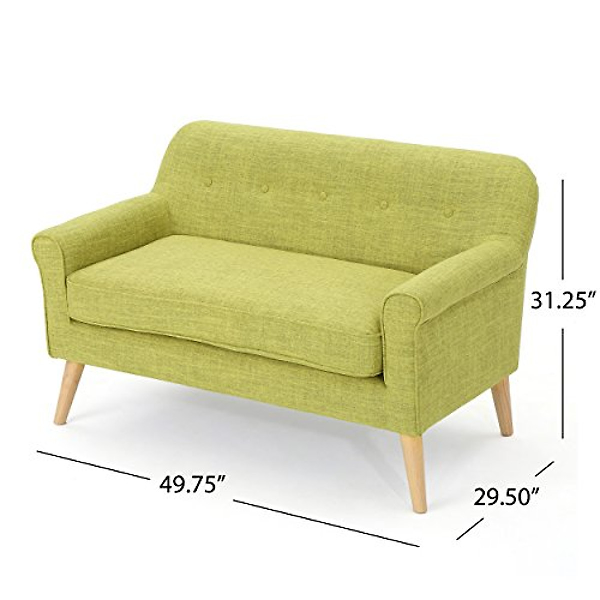 Christopher Knight Home Mariah Mid-Century Modern Loveseat, Muted Green