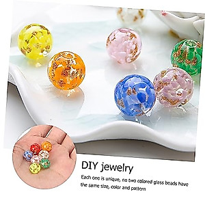 TEHAUX 40pcs Floral Glass Beads Jewelry Adult Craft Kits Choker Necklaces for Girls DIY Bead Charms Craft Making Loose Beads Glass Lampwork Beads Crystal Beads Loose Beads Materials