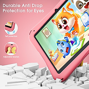SGIN 10 Inch Tablet for Kids, Android 12 Kids Tablet with Kids Case, 2GB RAM 64GB ROM, 5000mAh, 1280 * 800 Display, Dual Camera, WiFi, Educational Games, Yellowish Butterfly Handle