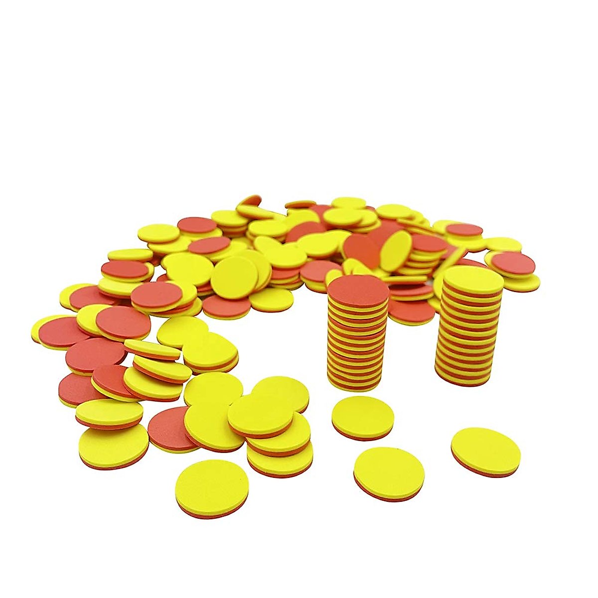 SEETOOOGAMES 1 inch Two-Color Counters, Red/Yellow, Educational Counting, Sorting, Patterning, Grouping & Math Bingo Chips, 400 Pieces