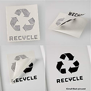 Recycle and Trash Stickers Modern Logo (1 ea) Symbol to Organize Trash cans or Garbage containers and Walls - Vinyl Decal Sticker (XSmall -Reversed - Silver Metallic)