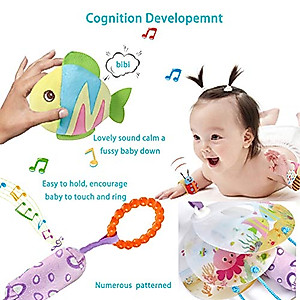 YOYIKER Baby Toys Stroller Toy Clip On Car Seat Toys for Infant, Babies Hanging Toy with Rattle for Toddlers Gift (Marine Animals)