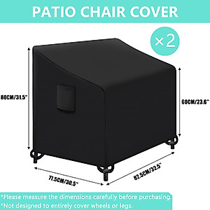 Kovshuiwe 3 Pieces Patio Set Cover, Upgraded 600D Heavy Duty Oxford Fabric Patio Conversation Set Covers, Patio Furniture Sets Covers Waterproof - 3 Piece Patio Furniture Covers
