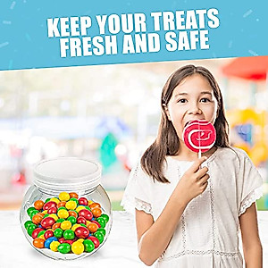 Nimoss Candy Jars with Lids 3 Pack - Plastic - Cookie Jars for Kitchen Counter - Clear Candy Buffet Containers for Pantry, Candies, Homemade Cookies - 48 oz