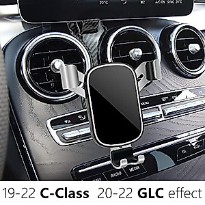 LUNQIN Car Phone Holder For 2019-2021 Mercedes Benz C-Class c260 c200 c300 and 2020-2022 GLC-Class GLC260 GLC300 [Big Phones With Case Friendly] Auto Accessories Interior Decoration Mobile Phone Mount