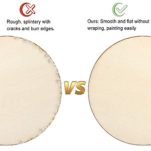Blisstime 36 PCS 3 Inch Unfinished Wood Circles for Crafts, Wood Rounds for Crafts, Round Wood Discs for Crafts, Painting, Writing, DIY Supplies, Engraving and Carving, Home Decorations