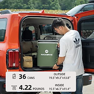 ROCKBROS Backpack Cooler Leak-Proof Soft Sack 36 Can Green