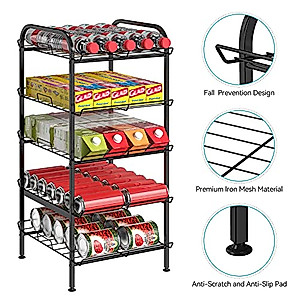Water Bottle Organizer 5 Tier Free Standing Water Bottle Storage Shelf Adjustable Water Bottle Holder Stand Metal Beverage Can Rack for Pantry Kitchen Party Black