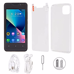 ASHATA I13 Unlocked Android Smartphone, 4.66in HD Screen Unlocked Cellphone, 1GB 8GB, Support 128G Storage, 5MP 8MP Camera, Dual Cards Dual Standby, 3000mAh Fast Charging (Gold)