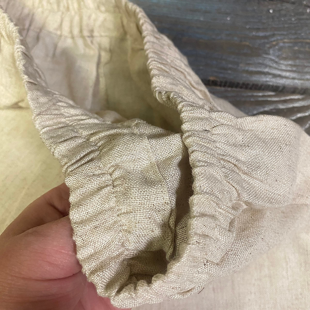 Set of hemp briefs with an elastic band of 2 pieces,drawstring briefs - loose fit boxers for men Elastic Waistband Underwear Boxer Shorts ((XL) 36-38 inch waist)