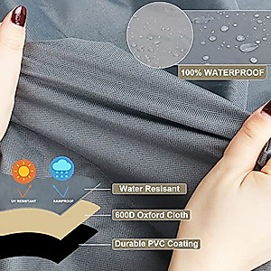 Round Patio Furniture Covers Waterproof & Heavy Duty 84 Inch, 600D Oxford Cloth Outdoor Patio Table Cover, 84" Dia x 28 H Patio Covers for Outdoor Furniture & Dining Table and Chairs Set